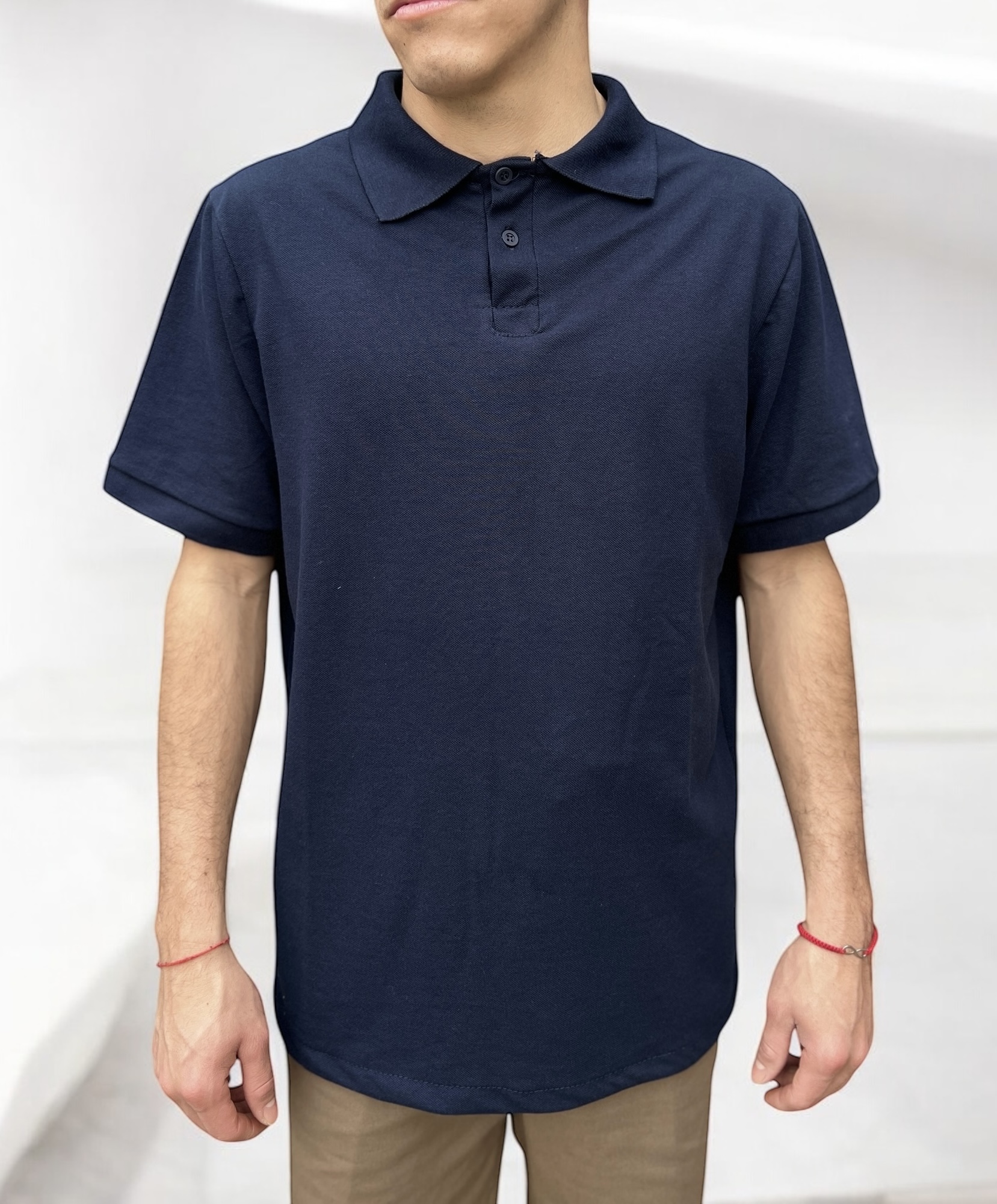 Chomba pique color azul marino – Tex Work